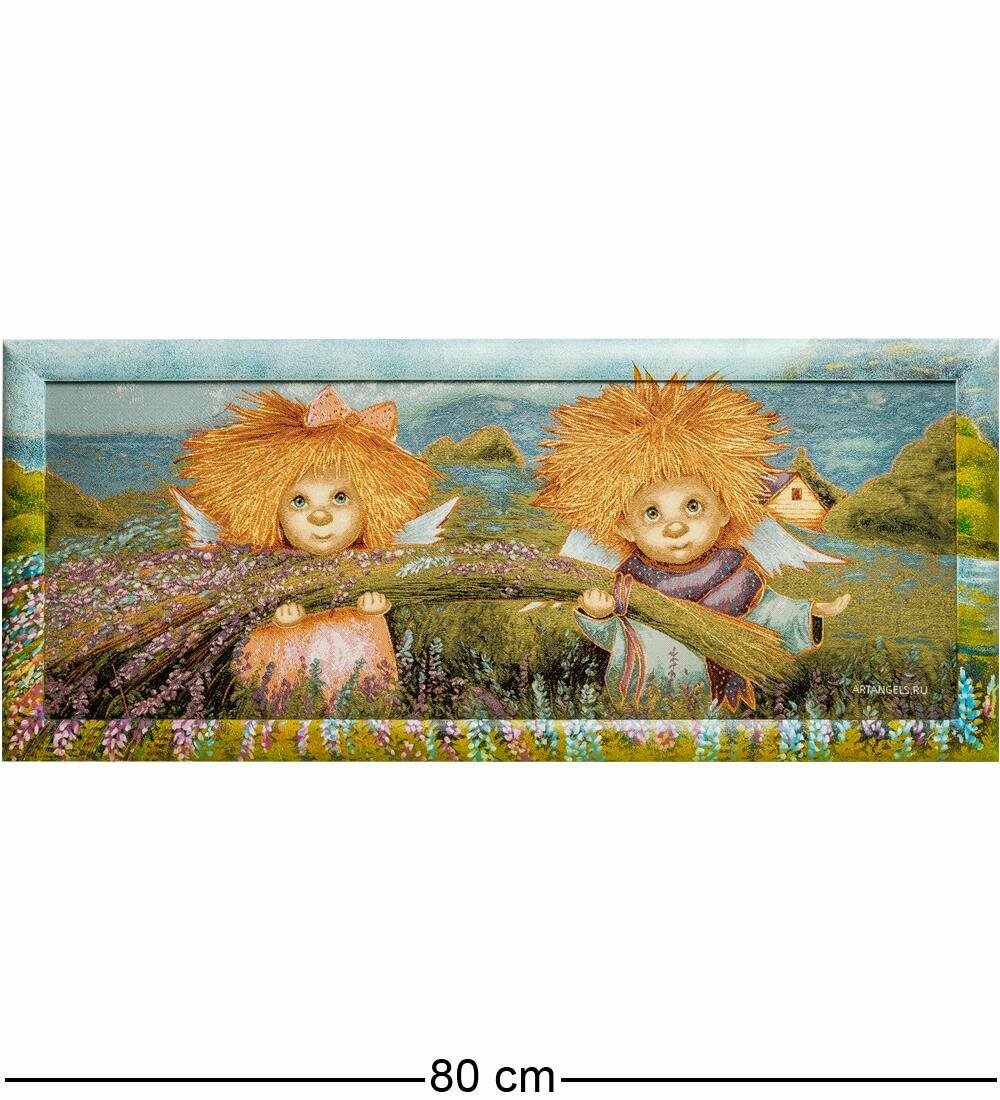 Гобелен в расписной раме В лавандовом поле 30х80 A2140323 Artangels, Гобелен, дерево