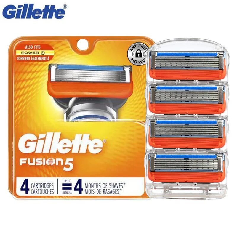 Лезвия для бритвы Gillette Fusion 5 4 шт 1Pack 4Pcs
