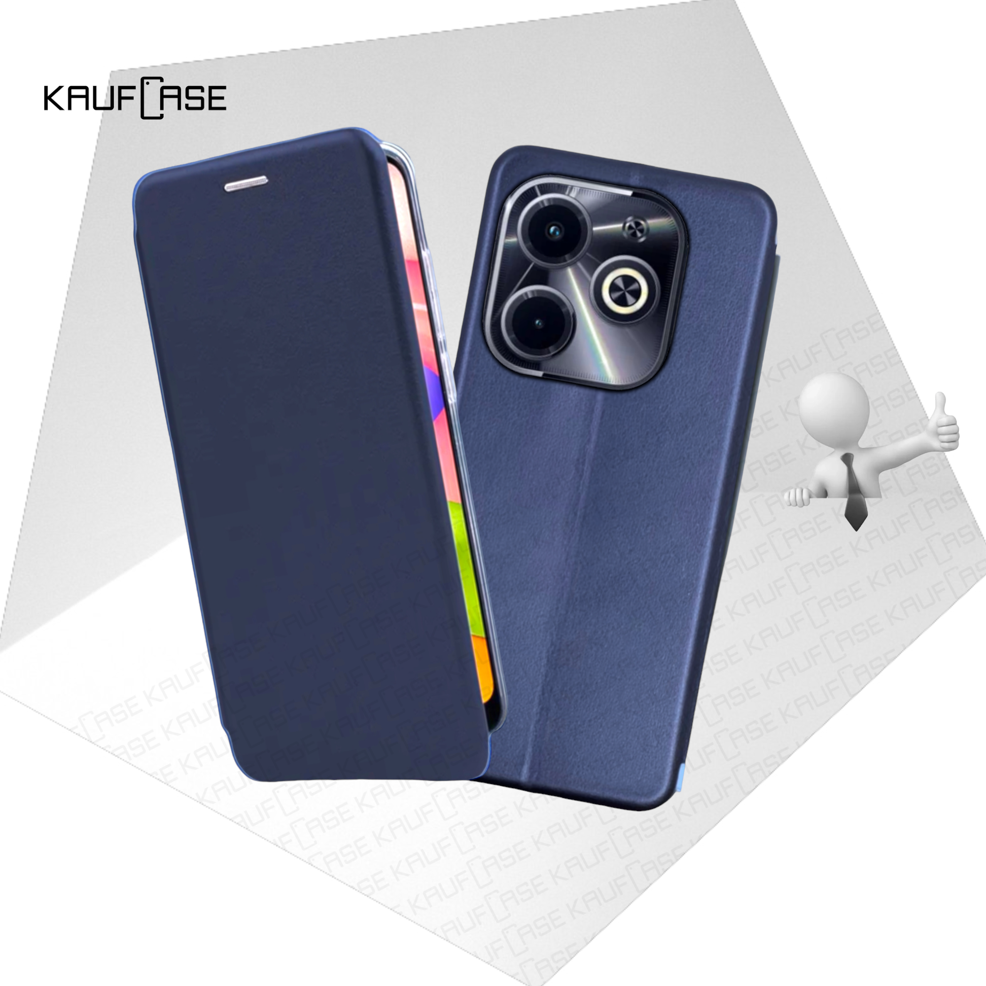 Чехол книжка для телефона Infinix Smart 8/ 8 Plus/ 8 Pro/ 8 HD (X6525/6526) (6.6"), темно-синий. Текстура под кожу