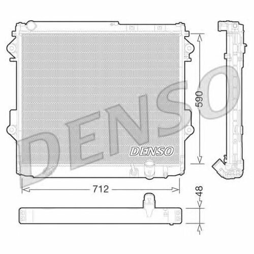 Основной радиатор (двигателя) Denso drm50075 для Toyota Land Cruiser