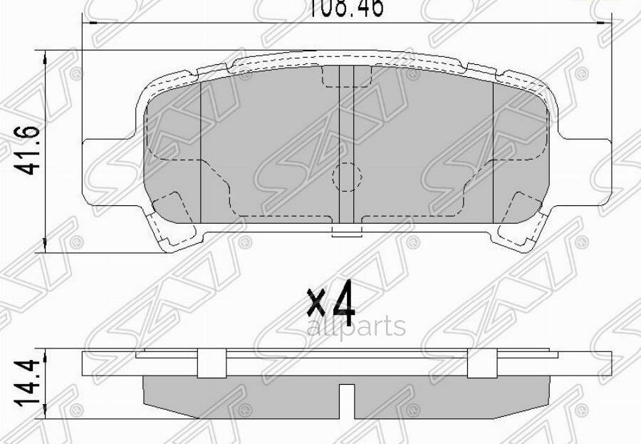 SAT ST-26696-AG020 Колодки тормозные (Сзади) Subaru Forester 97-08 / Impreza 92-07