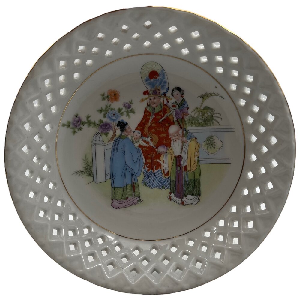 Сухарница "Правитель и мудрец", 20 см, фарфор, 1960-1970 гг, Китай