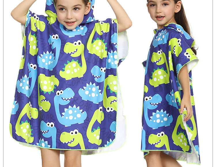 Пляжный халат Zale M Cloak, с принтом динозавра, двусторонний, из микрофибры