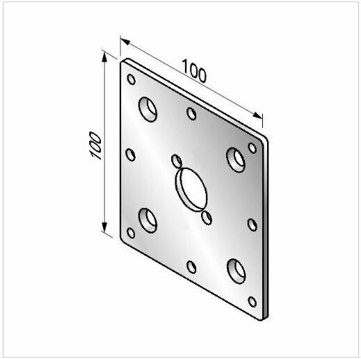 Alutech, Крепление универсальное KMU, 1140901, 1 шт.