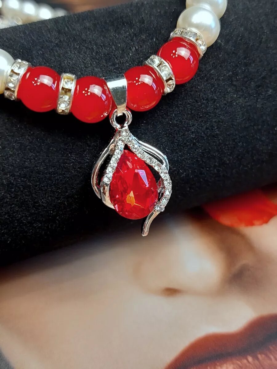 Комплект бижутерии, жемчуг имитация, стекло