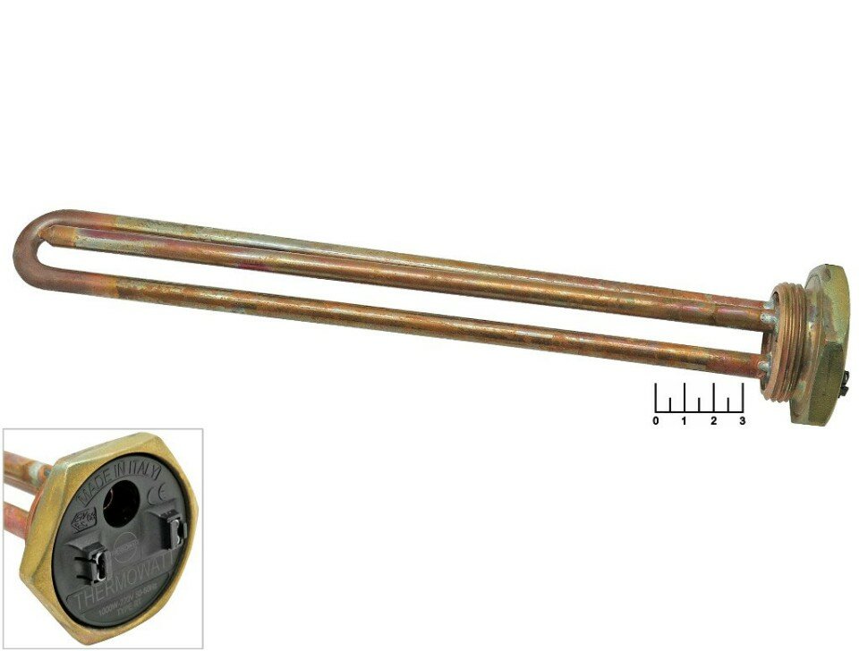 Тэн для водонагревателя 1000W RDT 290мм (резьба 42мм) (182204)