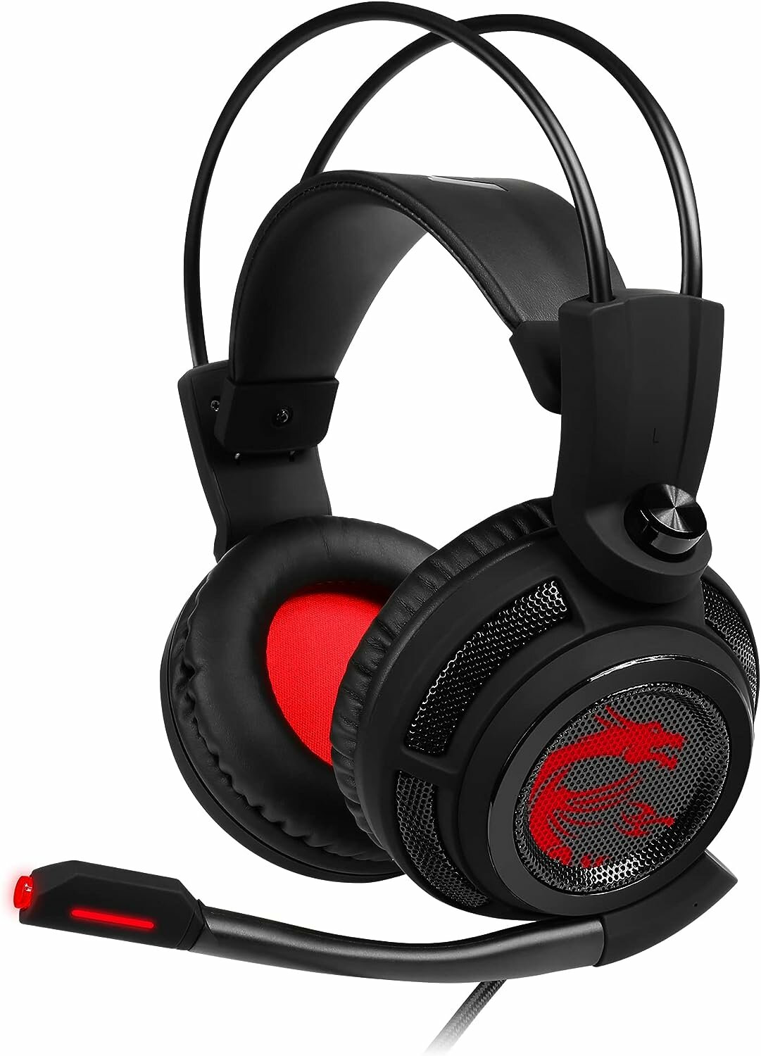 Компьютерная гарнитура MSI DS502 GAMING HEADSET, черно-красный