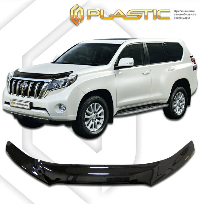 Дефлектор капота Toyota Land Cruiser Prado 2013-2017 Черный глянцевый САпластик