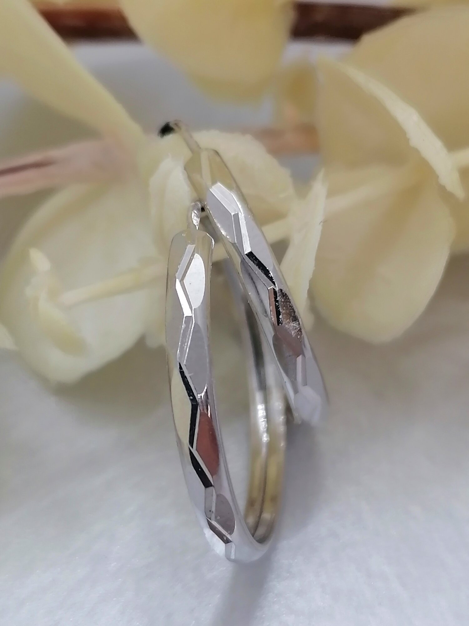 Серьги конго, серебро, 925 проба, родирование