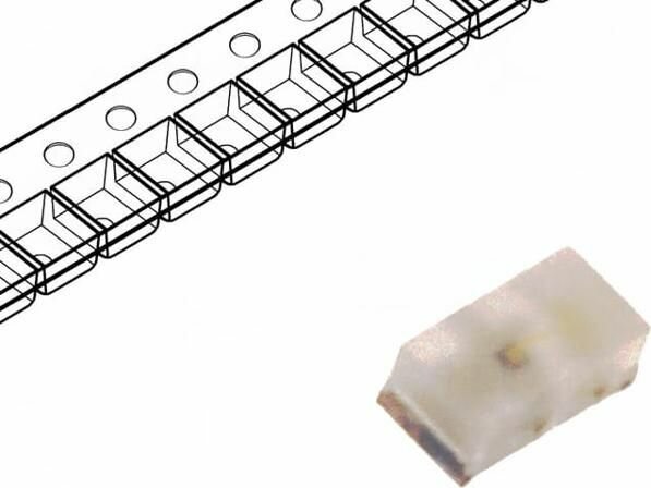 Светодиод Vishay TLMS1000-GS08 LED SMD 0603 красный 1,8 до 4мкд 1,6x0,8x0,6мм 80 град. 1,8 до 2,6В 2мА 1 шт