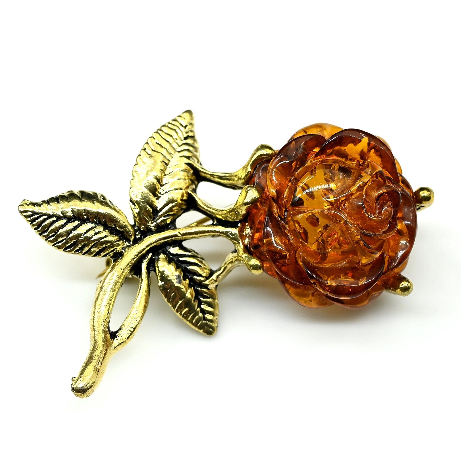 Брошь, янтарь