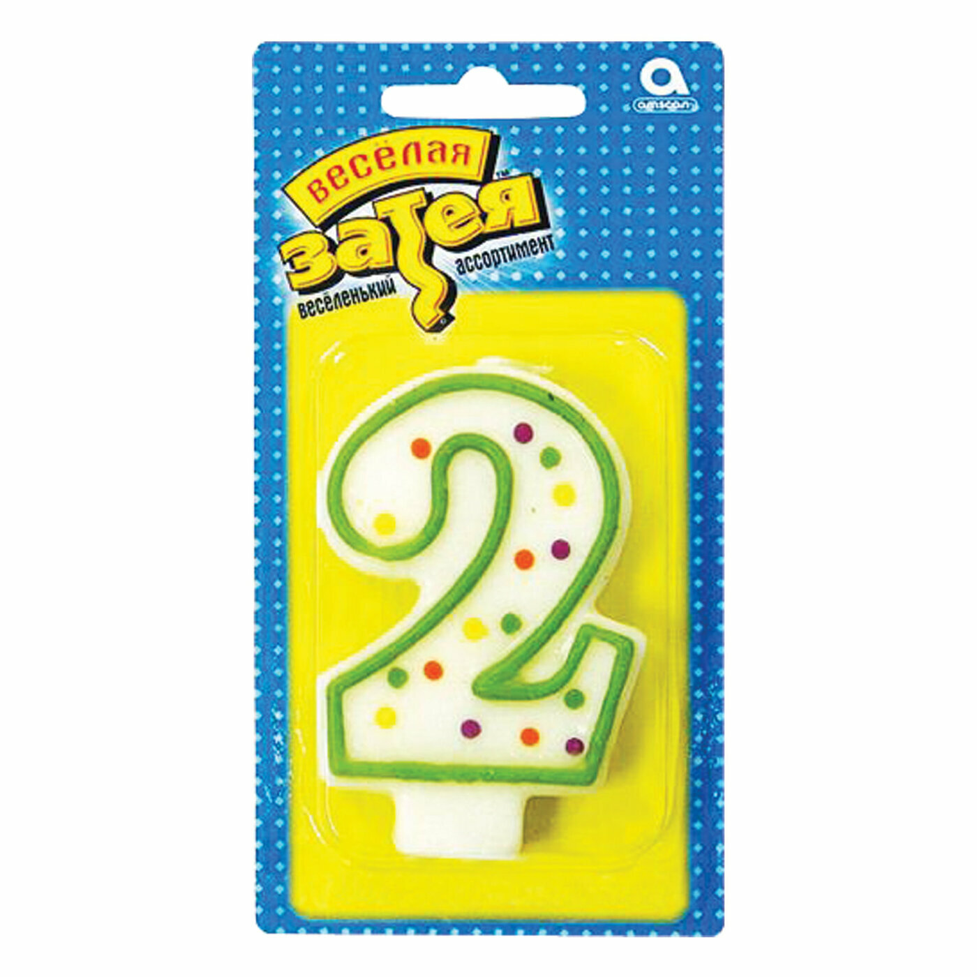 Праздничная свеча Веселая затея цифра "2" высотой 7,6 см ()