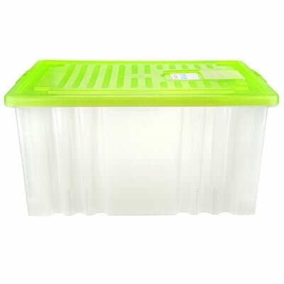 Контейнер Darel plastic для хранения, пластмассовый "Darel-box" 56 л, 61х40х31 см, на колесах, ручки-клипса, зеленый (ЯФ0156)