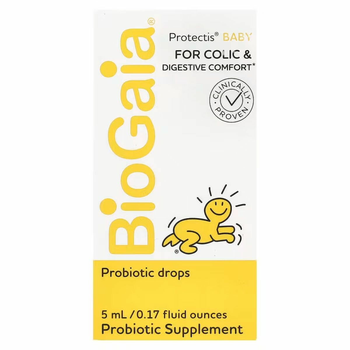 Пробиотики для детей BioGaia Probiotic drops, для поддержки здоровья кишечника, против коликов у детей 5 ml