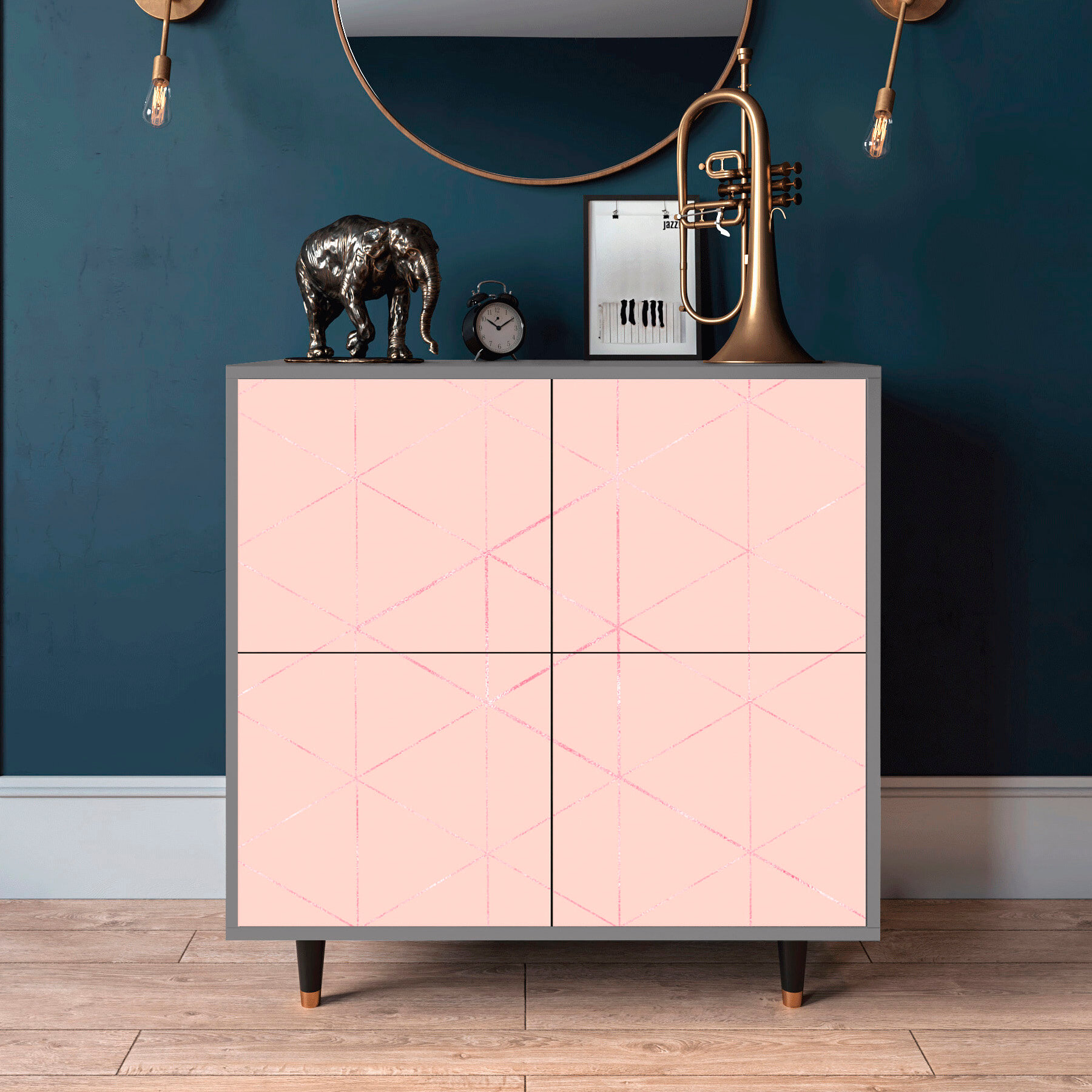 Комод - STORYZ - BS3 Rose Quartz, Размер - 94 x 96 x 48 см, Цвет корпуса - Серый