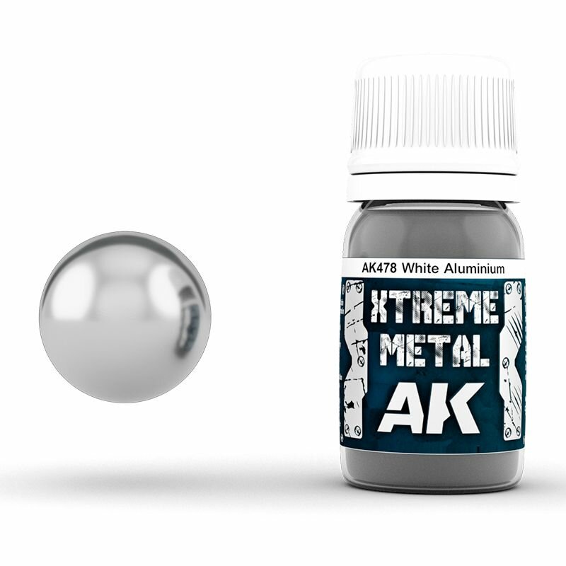 Краска для сборных моделей AK Interactive - XTREME METAL White Aluminium 30ml