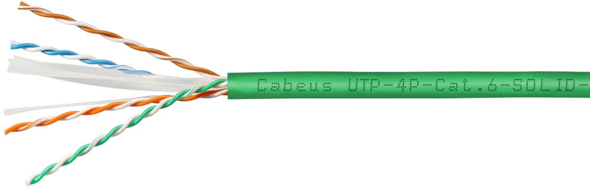 Бухта Cabeus 100м (UTP-4P-Cat.6-SOLID-LSLTx-GN-100)