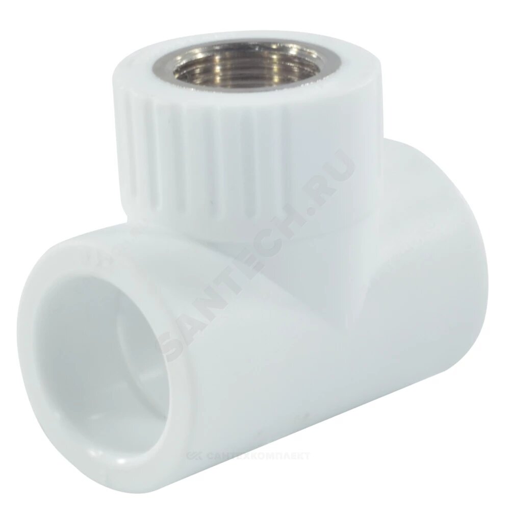 Тройник PP-R комбинированный белый Дн 20х3/4" ВР RTP (РосТурПласт) 10744