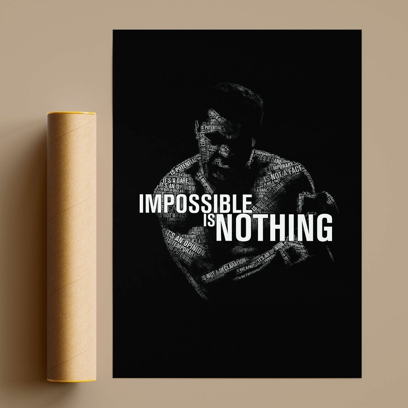 Постер Мухаммед Али, бокс 40х50 см без рамы/ Мотивационная цитата/ Плакат для интерьера, в подарок