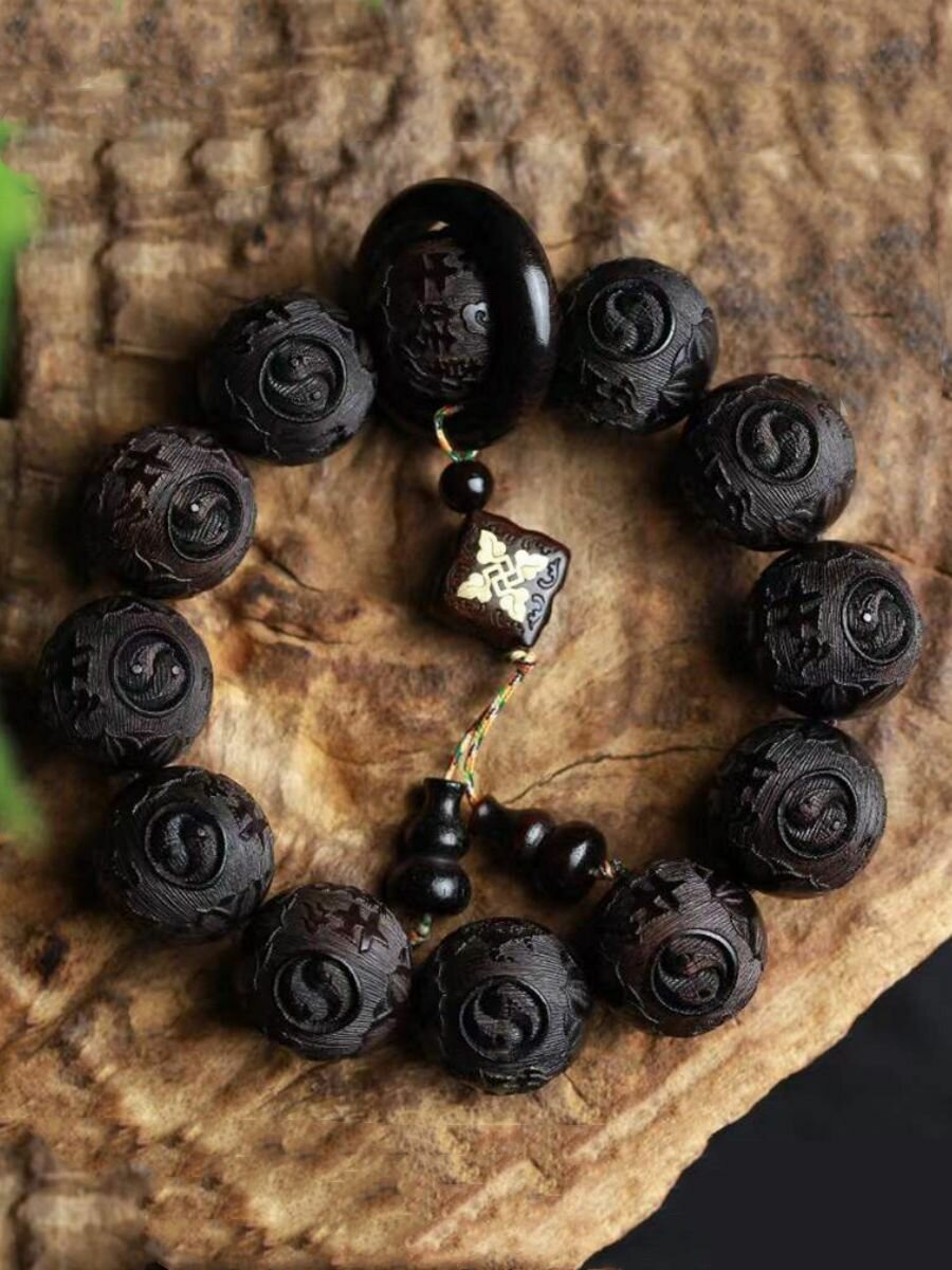 Четки буддийские, ручная работа, Черное дерево,20mm*12 шт,