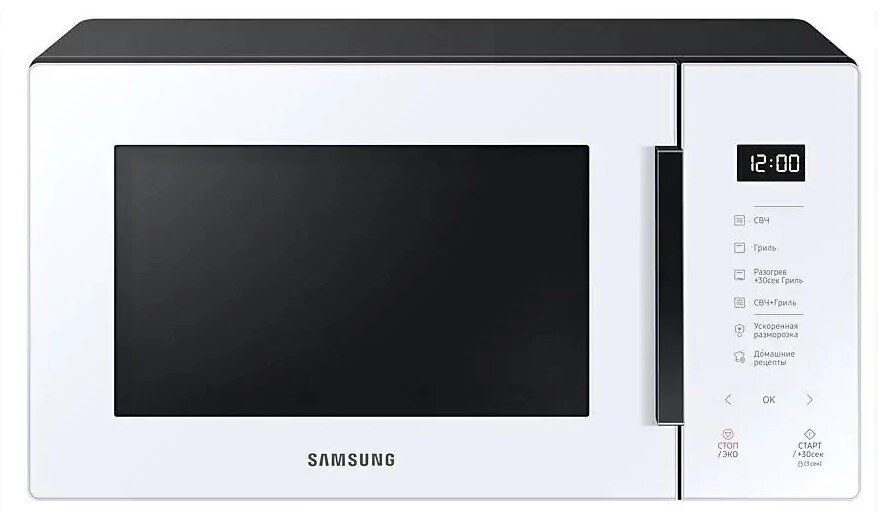 Микроволновая печь SAMSUNG MG23T5018AW/BW белый 23л 800Вт сенсор