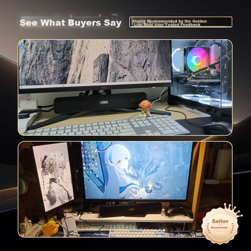 Colorfire [100,000 Positive Reviews] Colorful Gaming Computer Speakers, Home Desktop PC Laptop Subwoofer, Online Class External Wired Small Speakers CSP-5201