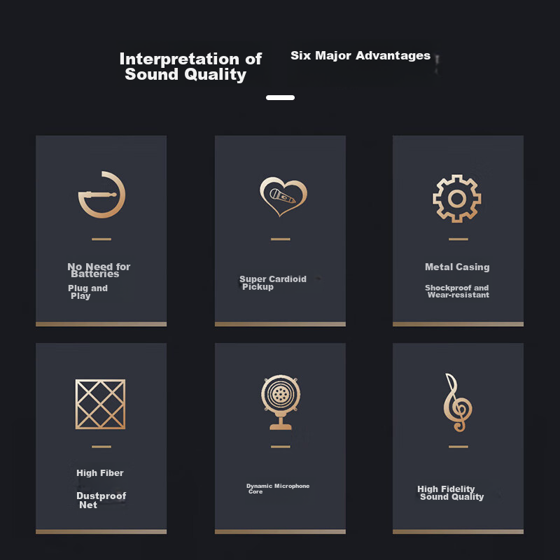 Soaiy Wired Microphone, Home KTV Singing Karaoke Conference Speech Desktop Computer High-Quality Metal Dynamic Microphone SA-Y10 (E) Black