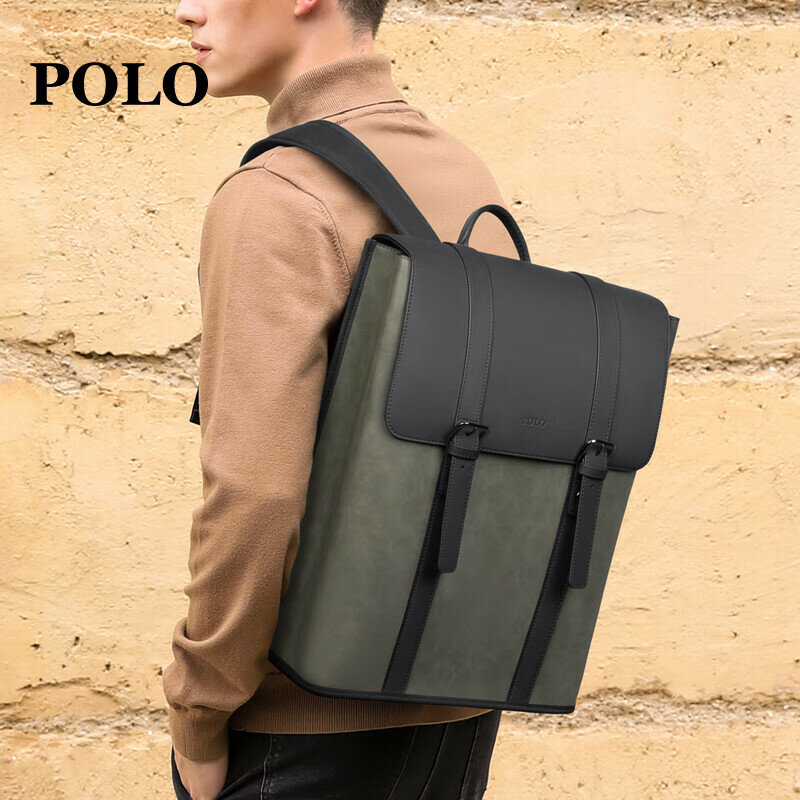 Рюкзак POLO, Business Backpack for Men Travel Backpack with Flip Cover 16, с отделением для ноутбука, для путешествий, деловой, для мужчин