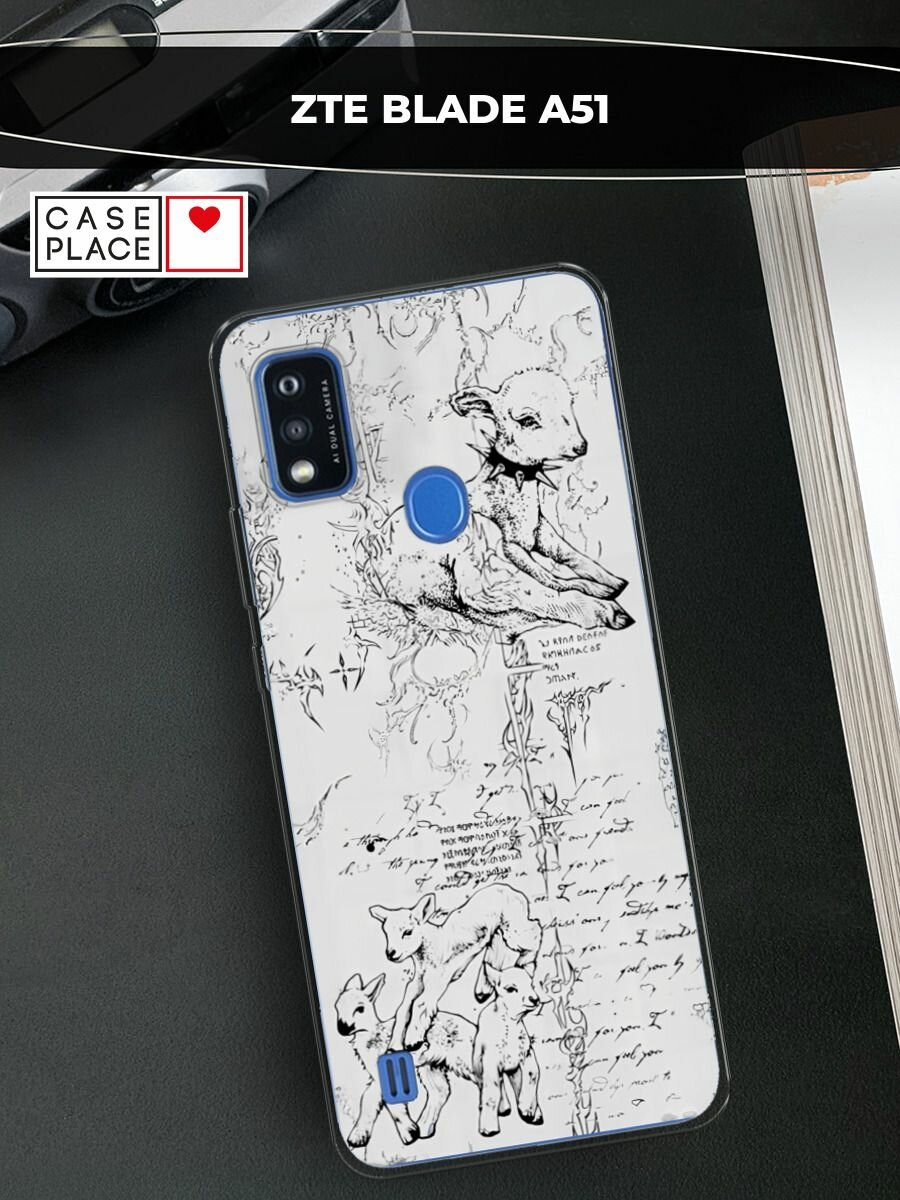 Чехол на ZTE Blade A51 / ЗТЕ Блейд А51 с принтом "Готический ягненок"