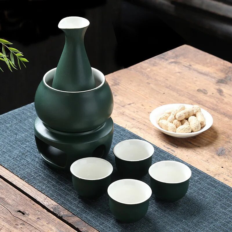 Японский керамический набор саке с пожеланиями, подарочная коробка для хранения саке, традиционная фарфоровая керамика, горячий напиток саки, барные наборы, Set11