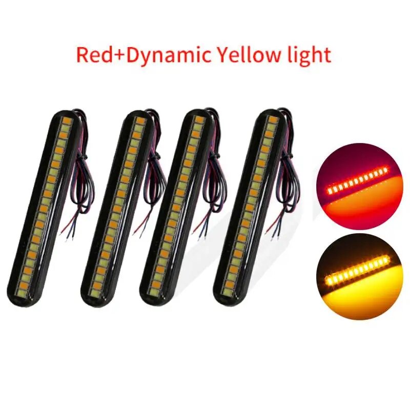 Мото светодиодная лента указатель поворота Red to Yellow 12V