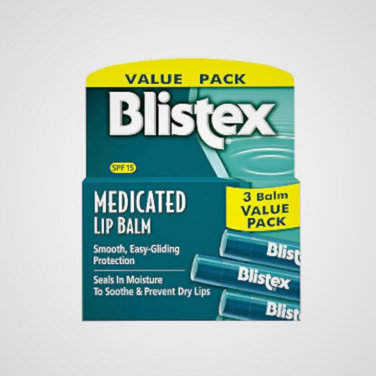 Набор бальзамов для губ Medicated классический SPF 15 3 шт BLISTEX Medicated lip balm Набор 1 шт
