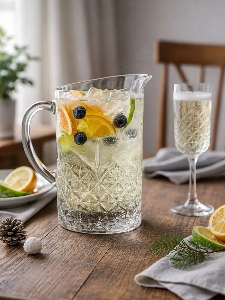 Кувшин, графин без крышки Pasabahce "Таймлесс" 1,44 л, с рисунком. Ударопрочное стекло. Timeless Турция