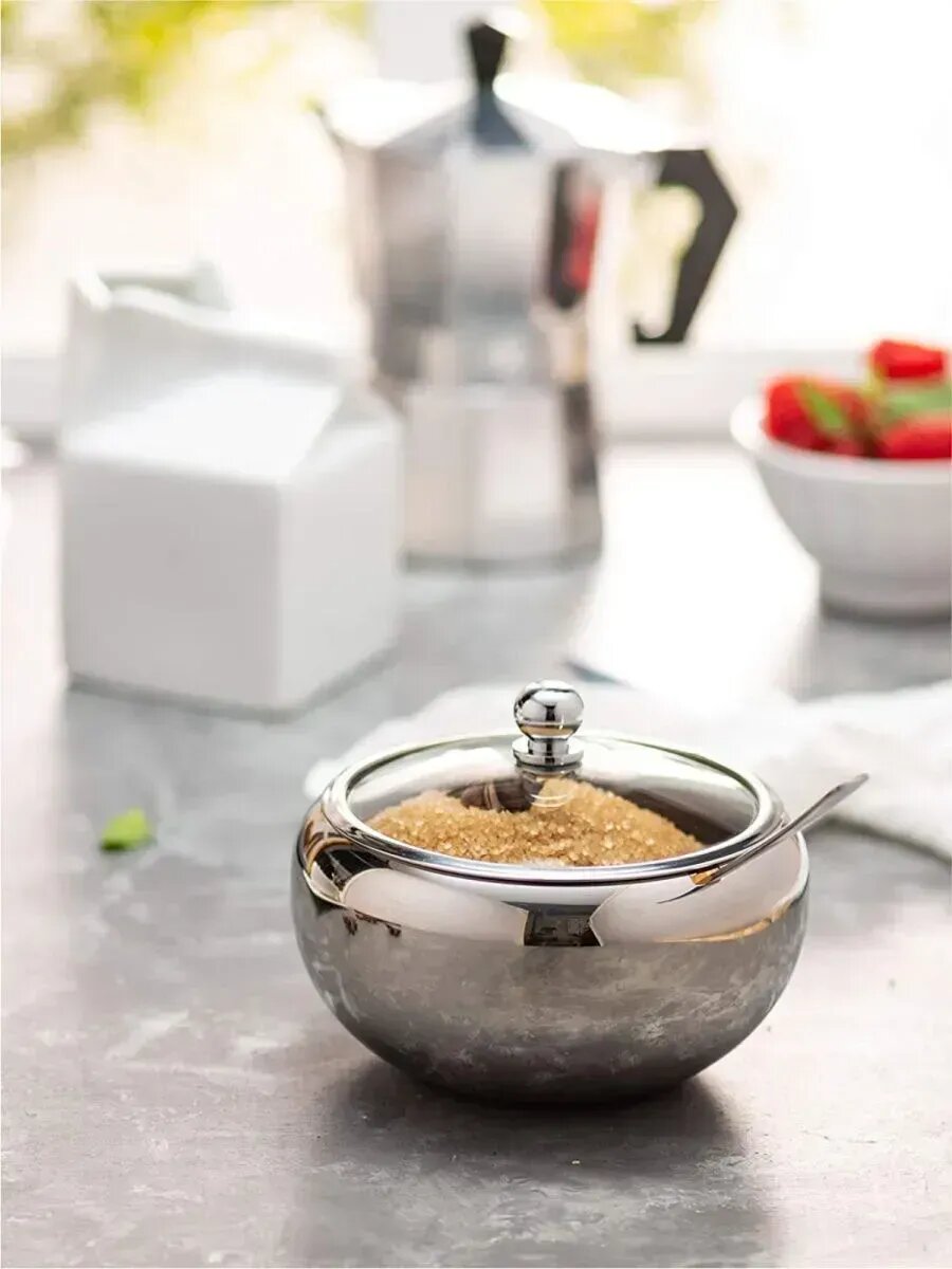 Металлическая сахарница