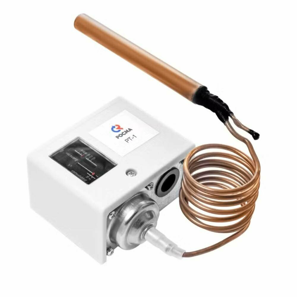 Реле температуры Росма РТ-1 диапазон 70-120°C, дифференциал 5-15°C, длина капилляра - 2м