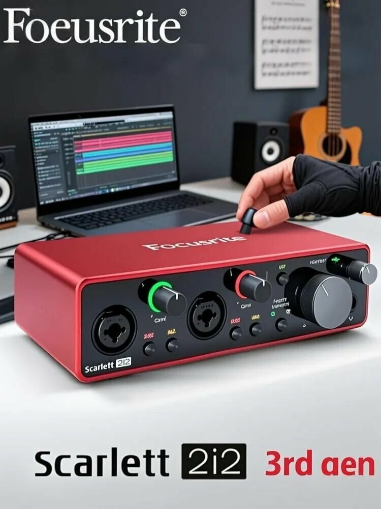 Студийный комплект для звукозаписи, красный, белый