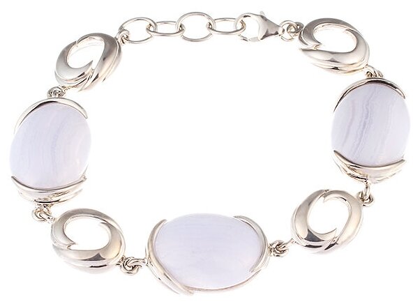 Браслет, серебро, 925 проба, агат