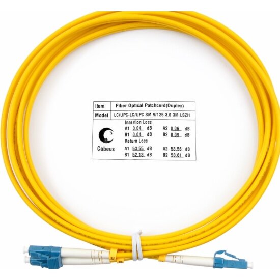 Оптический шнур Cabeus FOP(d)-9-LC-LC-3m duplex LC-LC 9/125 sm 3м LSZH (FOP(d)-9-LC-LC-3m)