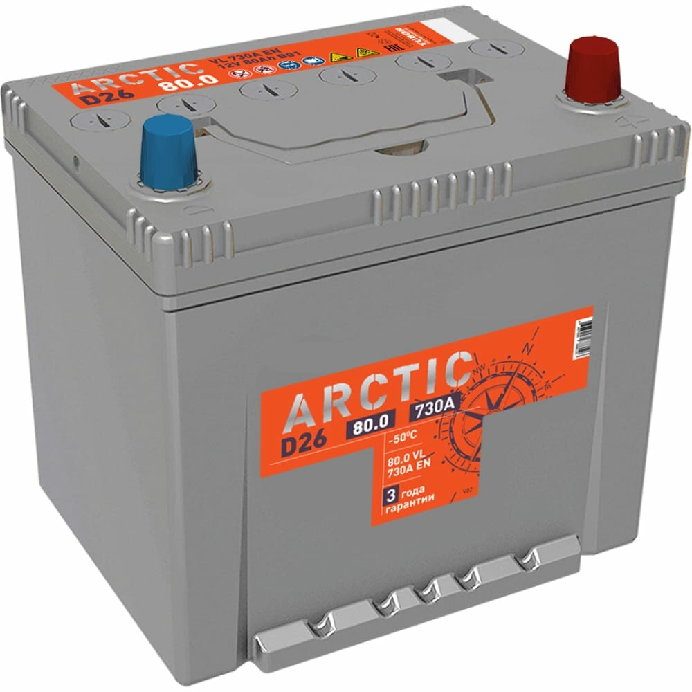 Аккумулятор Titan (9691) ARCTIC ASIA 80.0 VL B01, обратная полярность, 730А,
