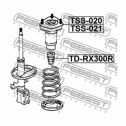 Амортизатор подвески задний для автомобиля Toyota Lexus, FEBEST TD-RX300R (1 шт.)