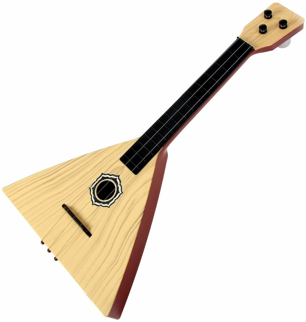 Музыкальная игрушка Балалайка "Классика", детский музыкальный инструмент, развиваем мелкую моторику, слуховое восприятие и чувство ритма, цвет бежевый