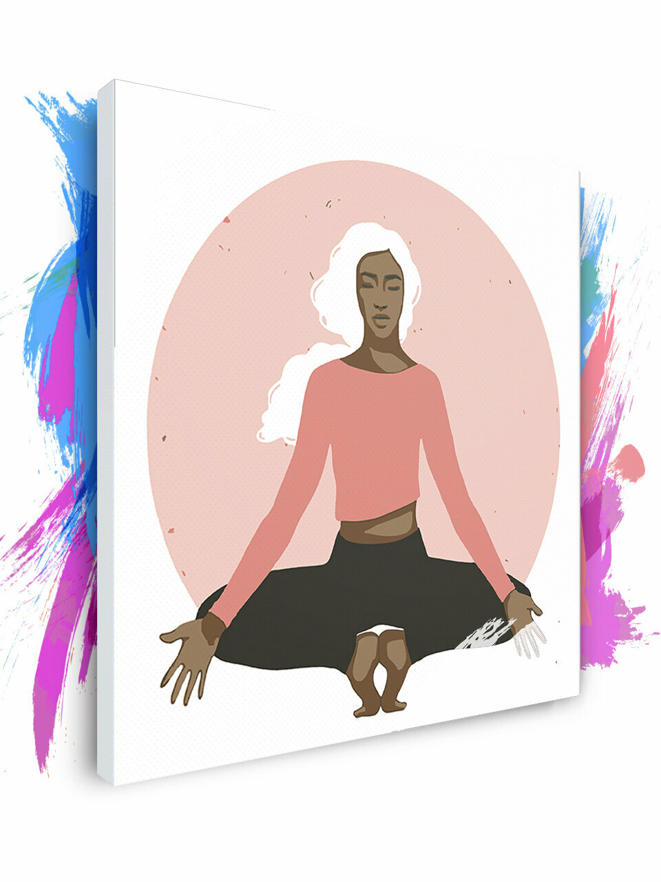 Картина по номерам на холсте Йога Медитация Арт, 40 х 40 см