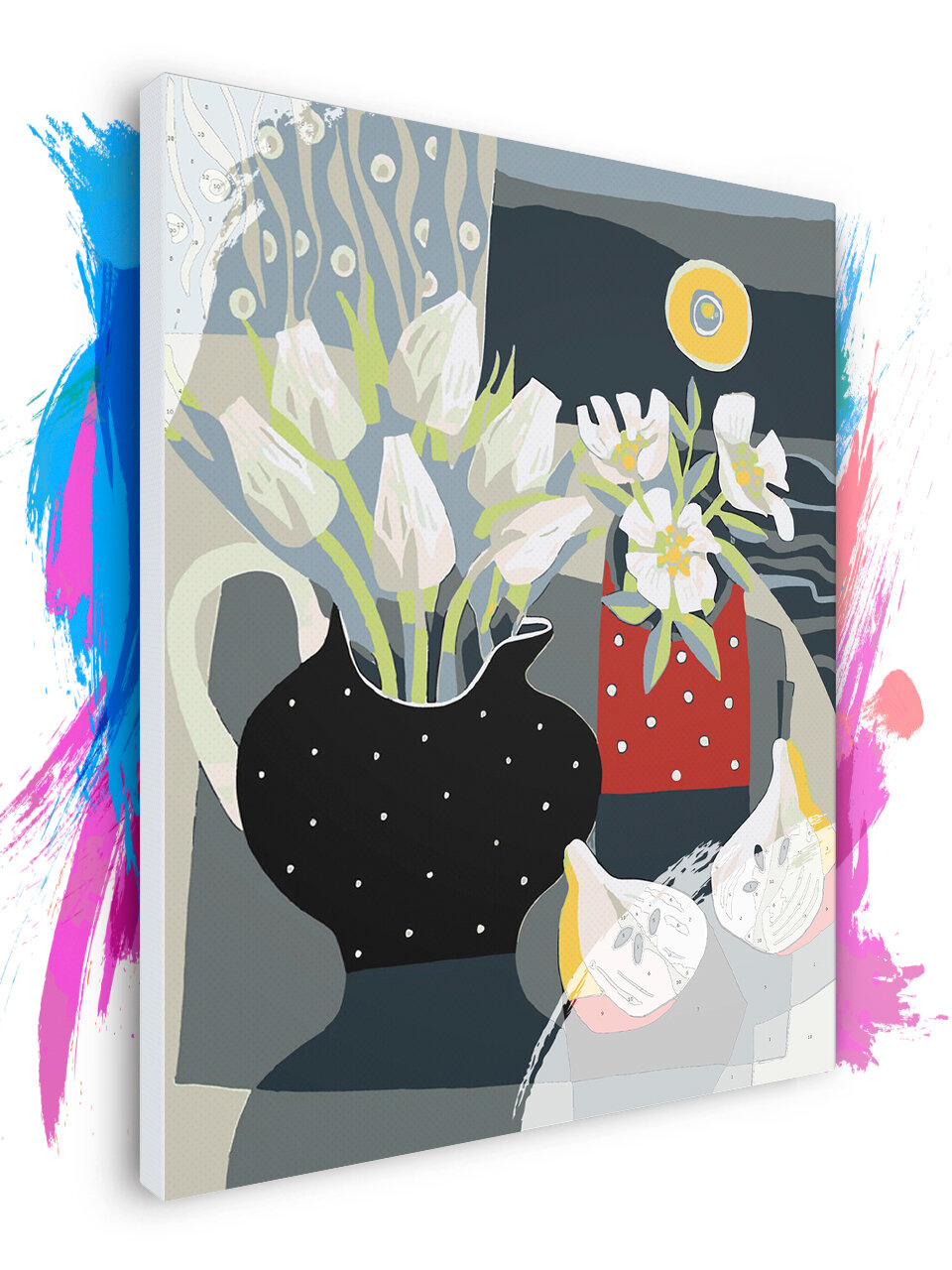 Картина по номерам на холсте Декоративный натюрморт с грушами, 30 х 40 см