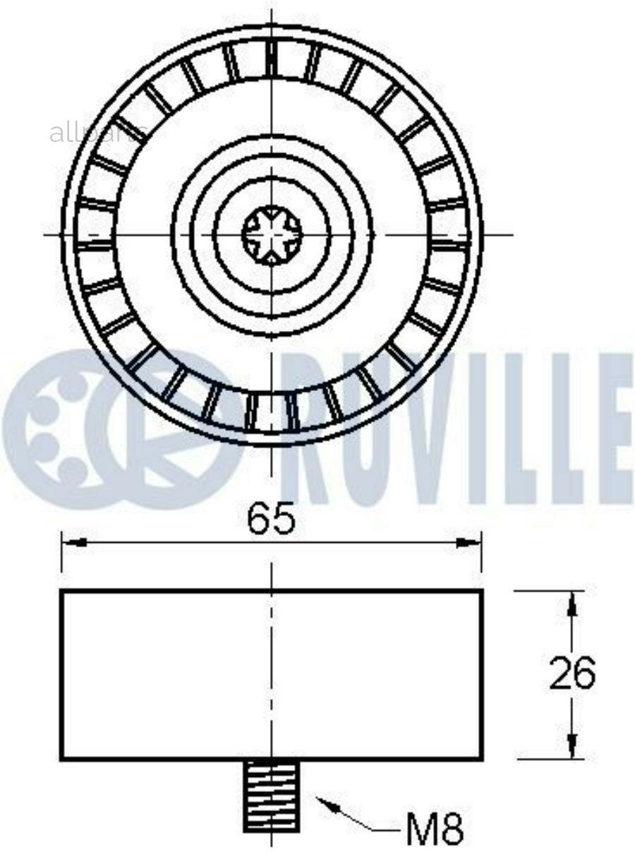 RUVILLE 542202 Ролик руч. ремня Mercedes W204, W212mot. OM65108=>