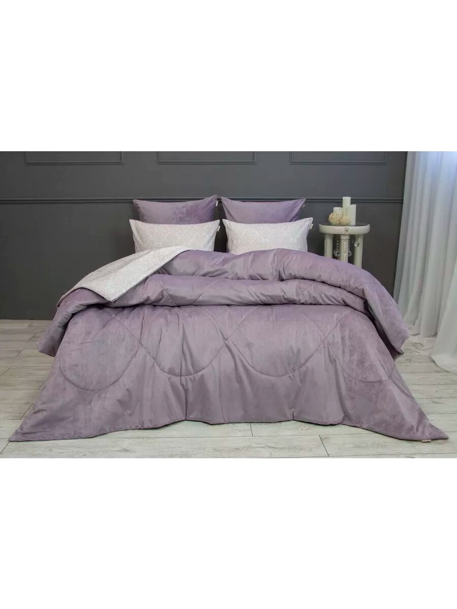 Постельное белье Евро с Одеялом Велюр Сатин Казанова