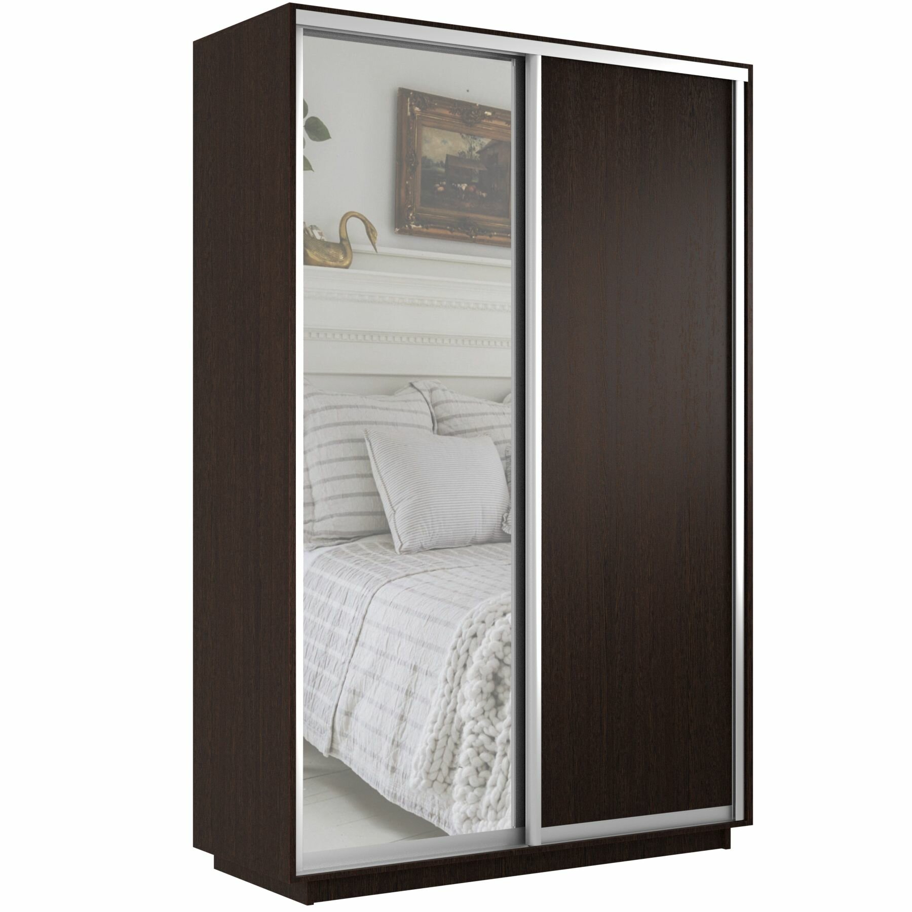 Шкаф-купе Экспресс 1,6 ДСП/зеркало Венге глубина 45 см