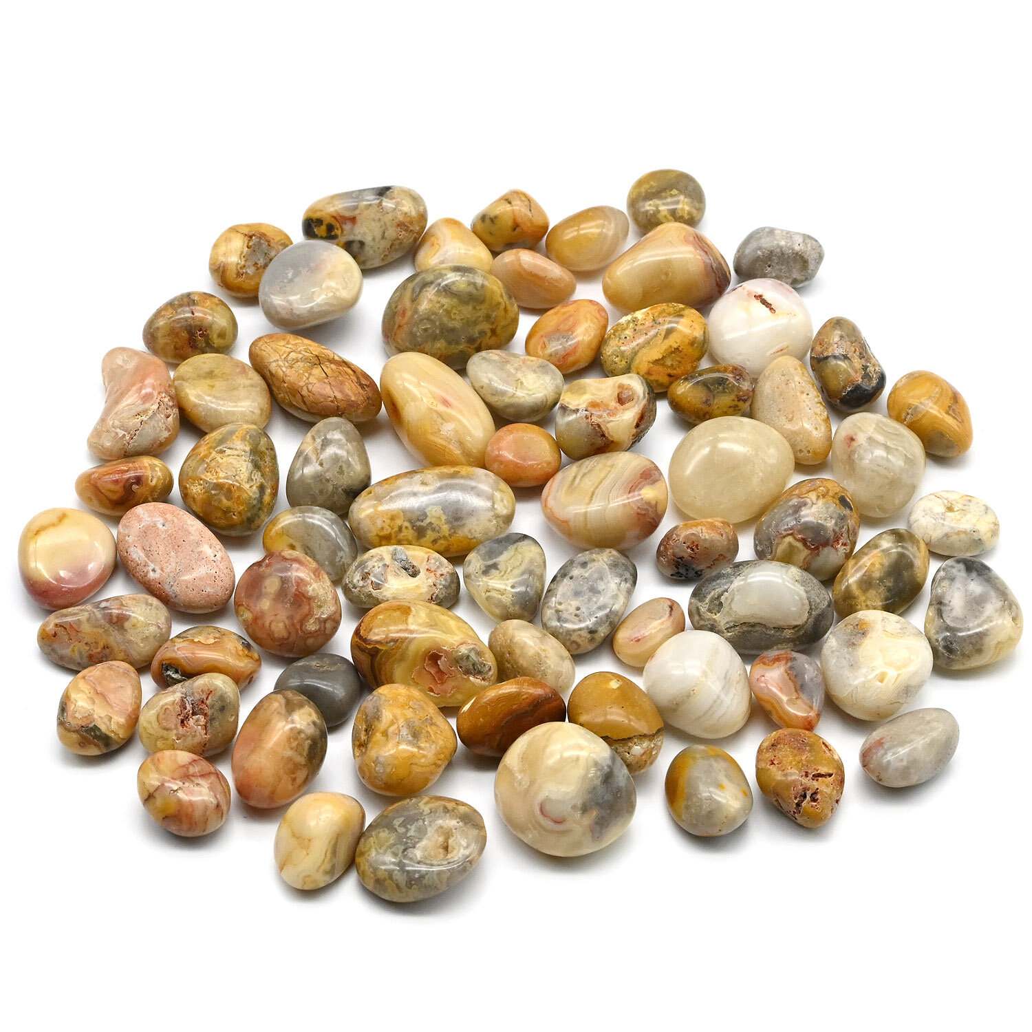 Агат "Crazy" галтовка фракция 8-15мм, упаковка 100г .