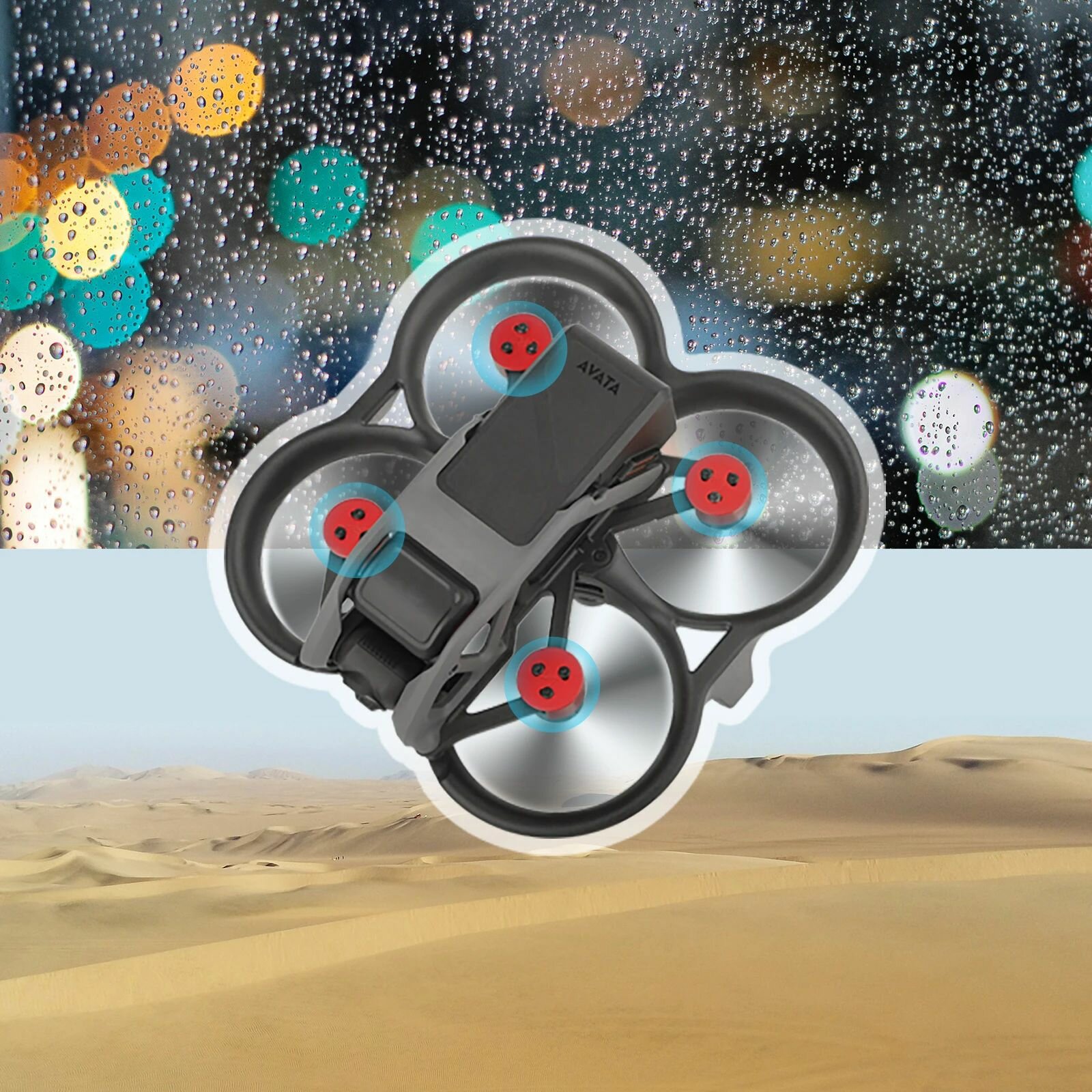 Защита двигателей для квадрокоптера DJI Avata (алюминиевая/красная)