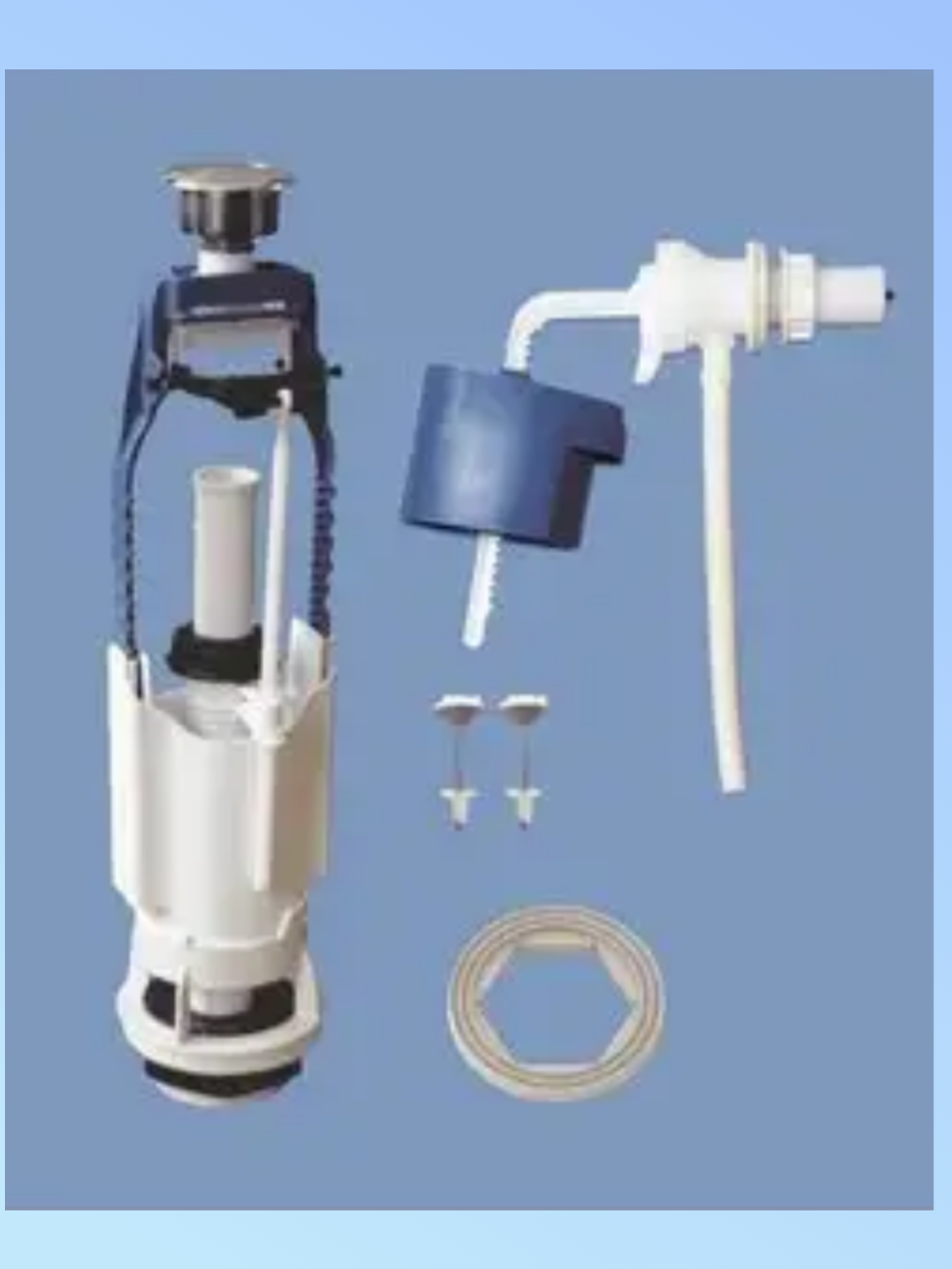 Арматура для сливных бачков "Уклад" боковая подача воды, кнопка хром(70071)