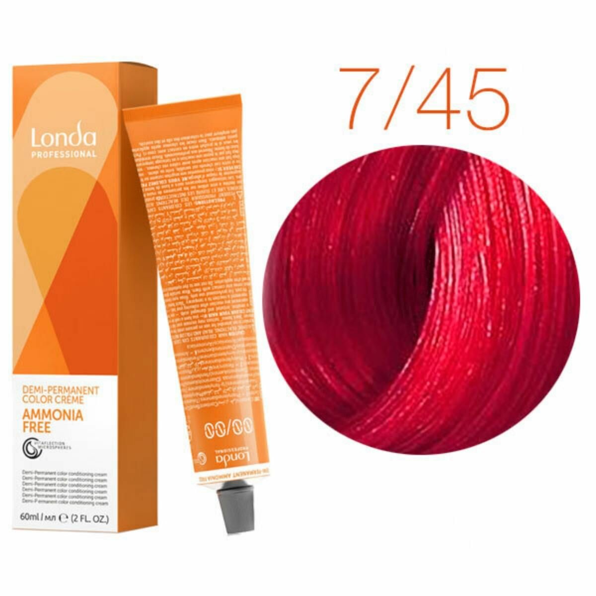 LondaColor Ammonia Free 7/45 блонд медно-красный Интенсивное тонирование краска для волос 60 мл